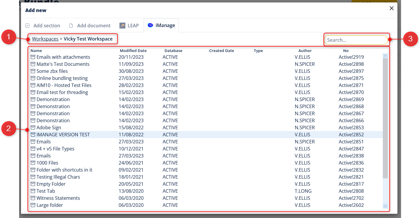 How to add iManage documents to your bundle