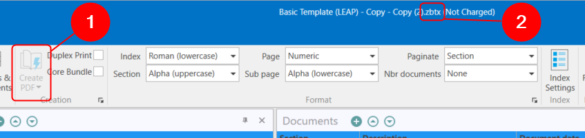 The "Create PDF" button is greyed out