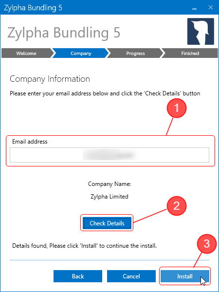 Downloading and running the Zylpha Bundling installer